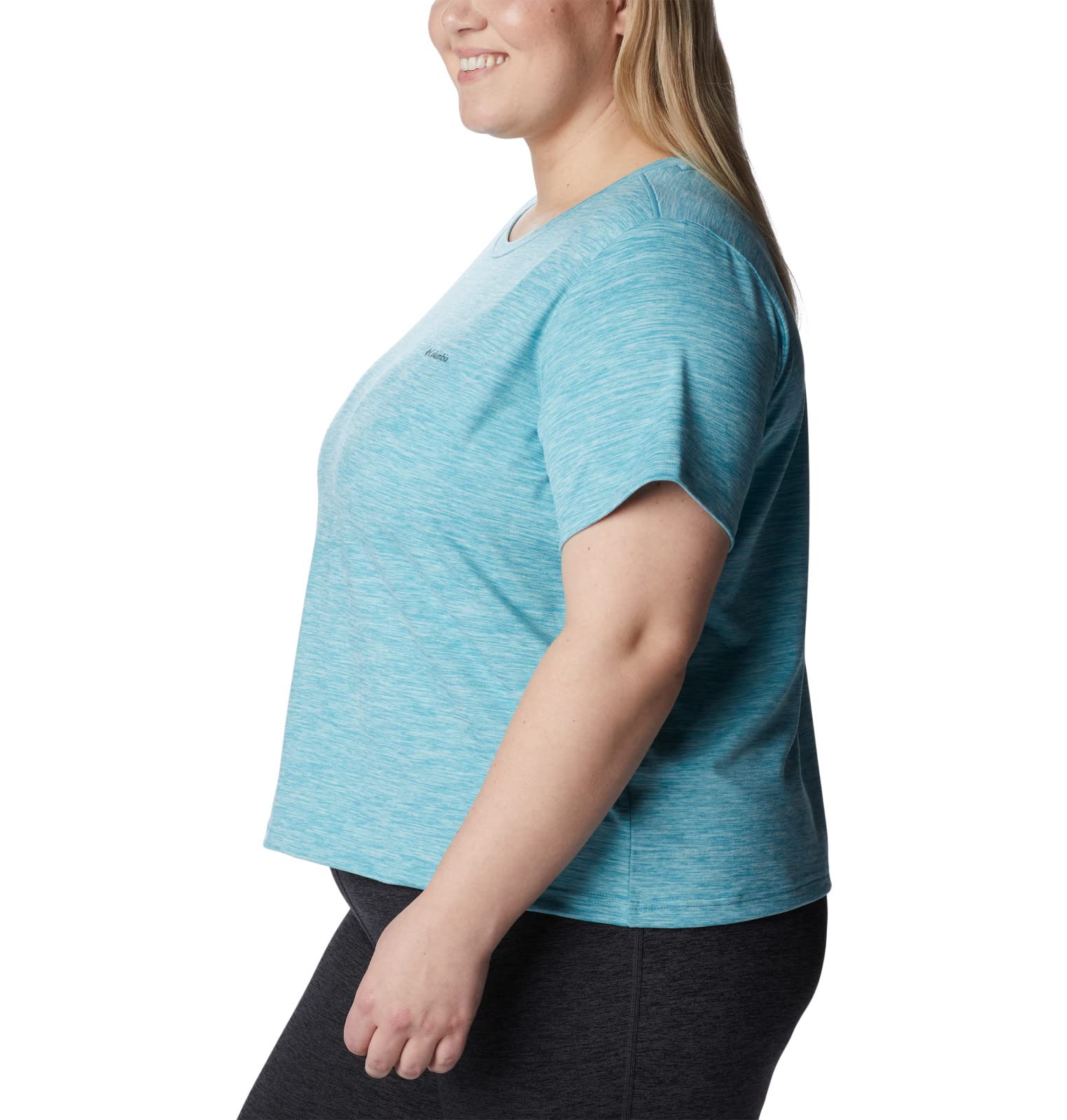Columbia Women's Weekend Adventure Short Sleeve, Dark Nocturnal Heather, Large
