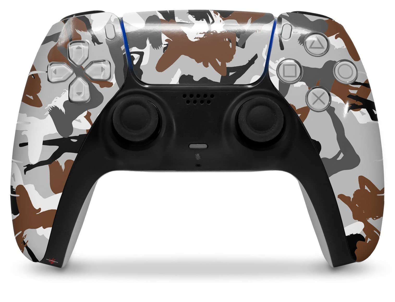 WraptorSkinz Skin Wrap compatible with Sony PS5 DualSense Controller Sexy Girl Silhouette Camo Brown (CONTROLLER NOT INCLUDED)