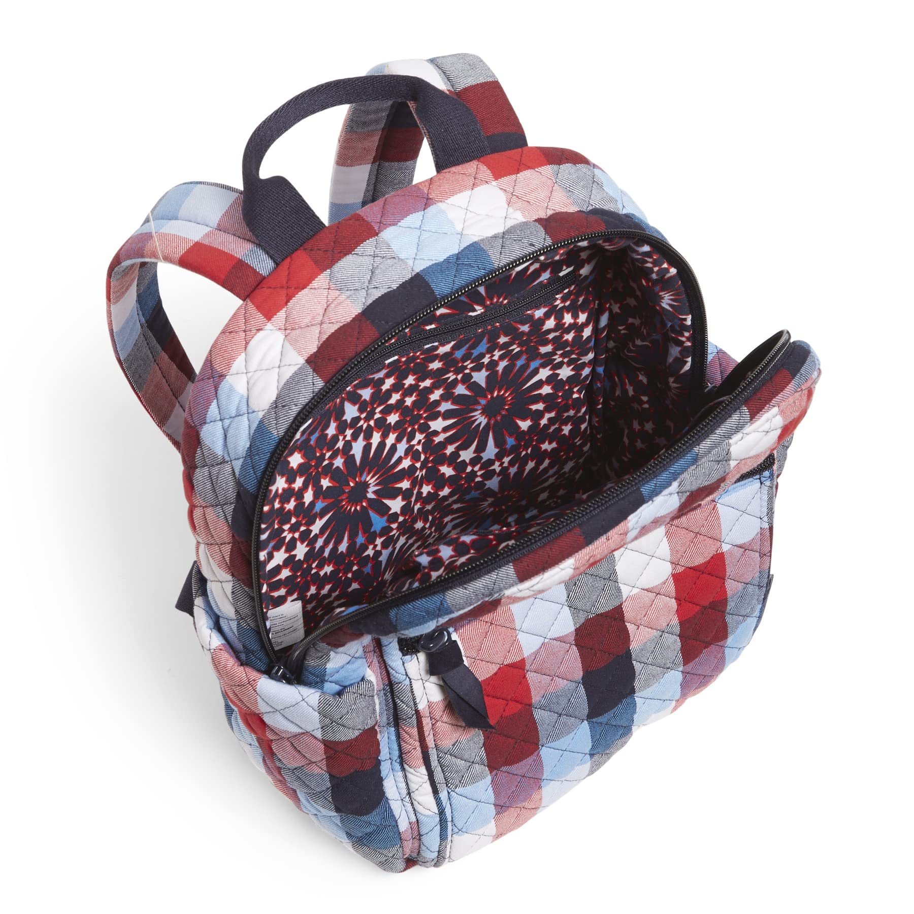 Vera Bradley Women's Cotton Small Backpack, Lavender Petal - Recycled Cotton, One Size