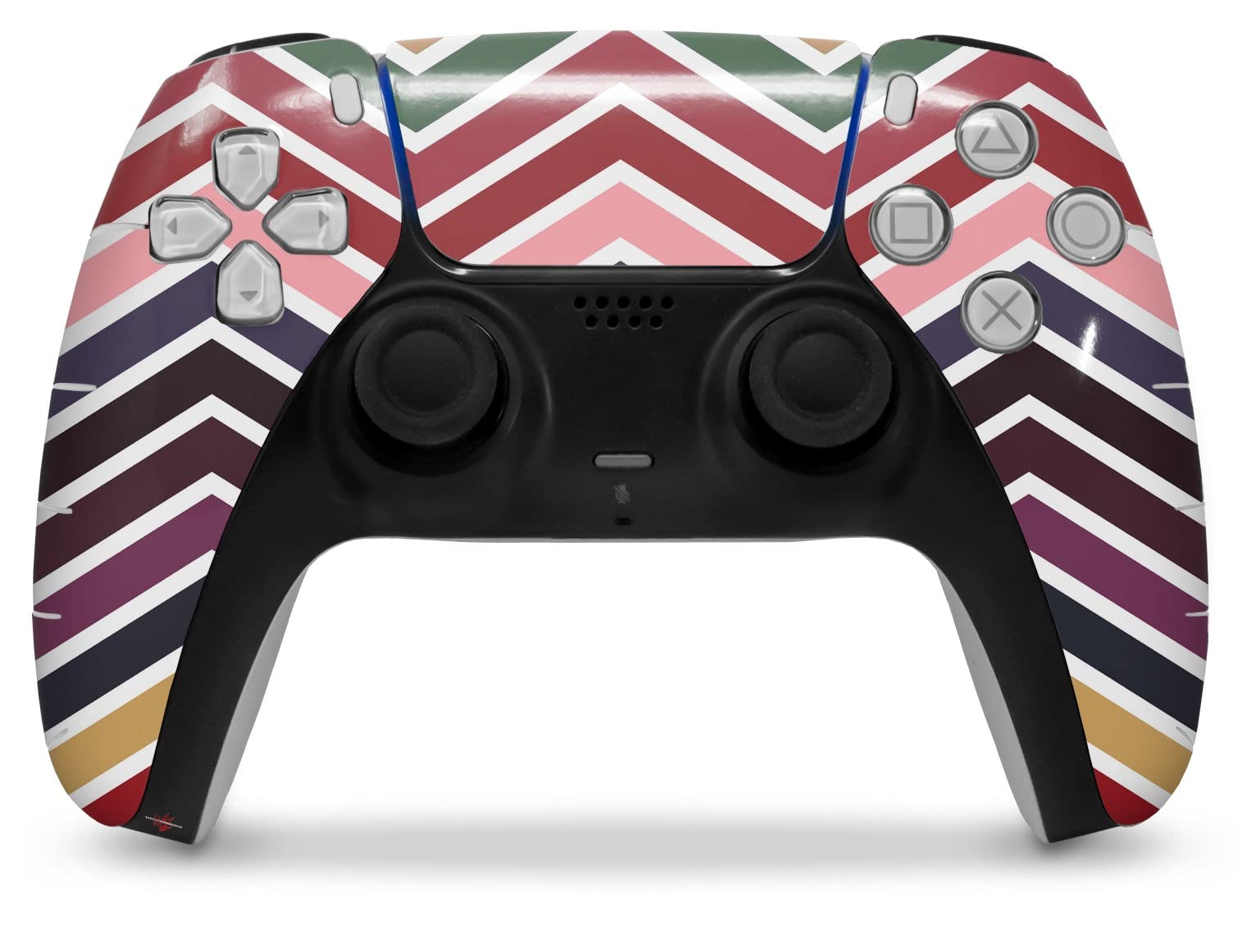 WraptorSkinz Skin Wrap compatible with Sony PS5 DualSense Controller Zig Zag Colors 02 (CONTROLLER NOT INCLUDED)