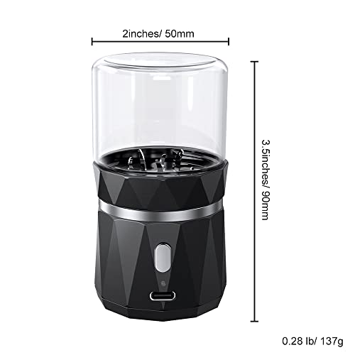Upgraded Electric Herb Grinder, Spice Herb Grinder Electric Crusher Grinder With Mini Size 2inx3.5in 1.7oz/50ml Glass Jar Herb Jar Portable Herb Grinder Rechargeable Mini Automatic Herb Grinder