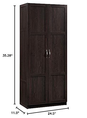 Sauder 419496 Miscellaneous Storage Storage Cabinet, L: 29.375" x W: 16.125" x H: 71.125", Cinnamon Cherry finish & Beginnings 3-Shelf Bookcase, Cinnamon Cherry finish