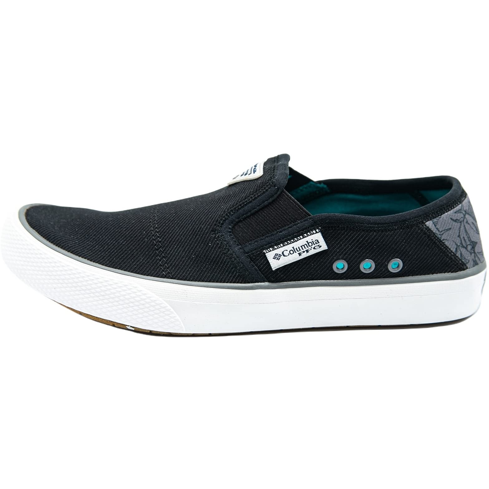Columbia Mens Slack Tide Slip PFG Boat Shoe, Black/Ti Grey Steel, 12 US