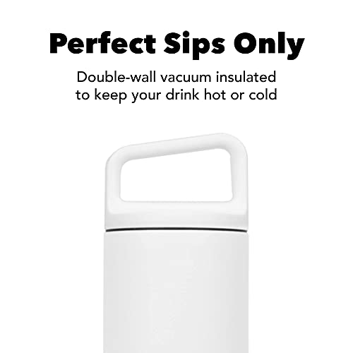 MIIR, Wide Mouth Water Bottle, Vacuum Insulated Leakproof, Stainless Steel Construction, White, 16 oz