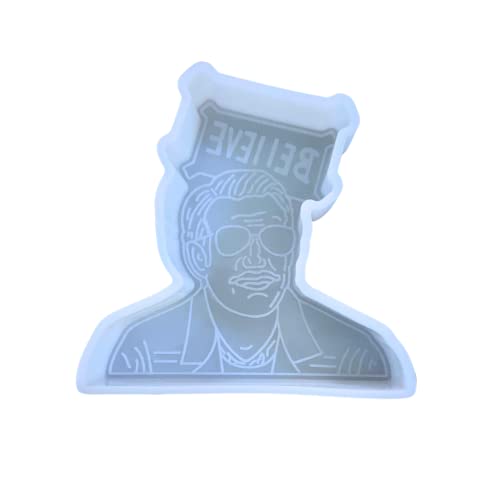 Lasso Car Freshie Silicone Mold Believe Ted | 4.5 x 4.5” | Coach Soccer Football Character Aviators Sign Biscuits for Scented Aroma Beads Heat Resistant to 450 F Oven Safe