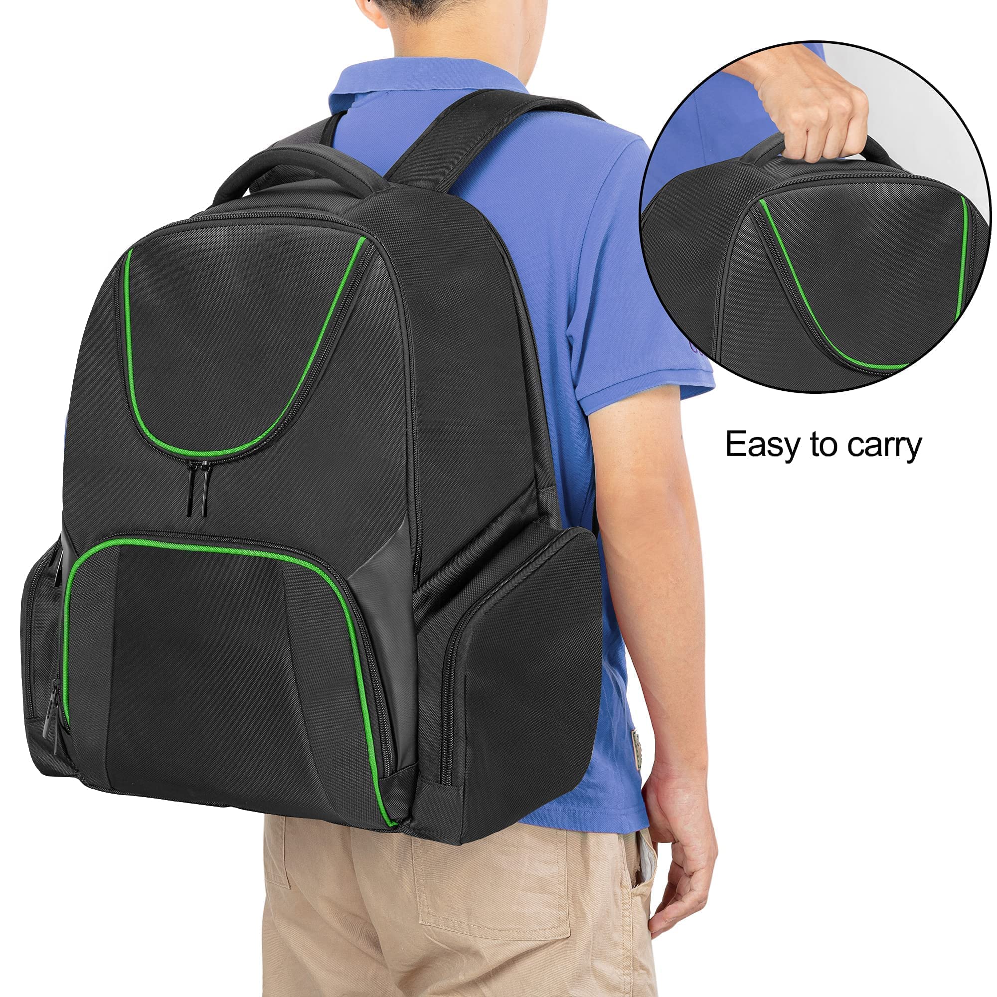 CURMIO Travel Backpack Compatible with Xbox Series S, Xbox One/One S/One X, Xbox 360/360 Slim, Game Console Carrying Case Compatible with Xbox Series X, Patent Design
