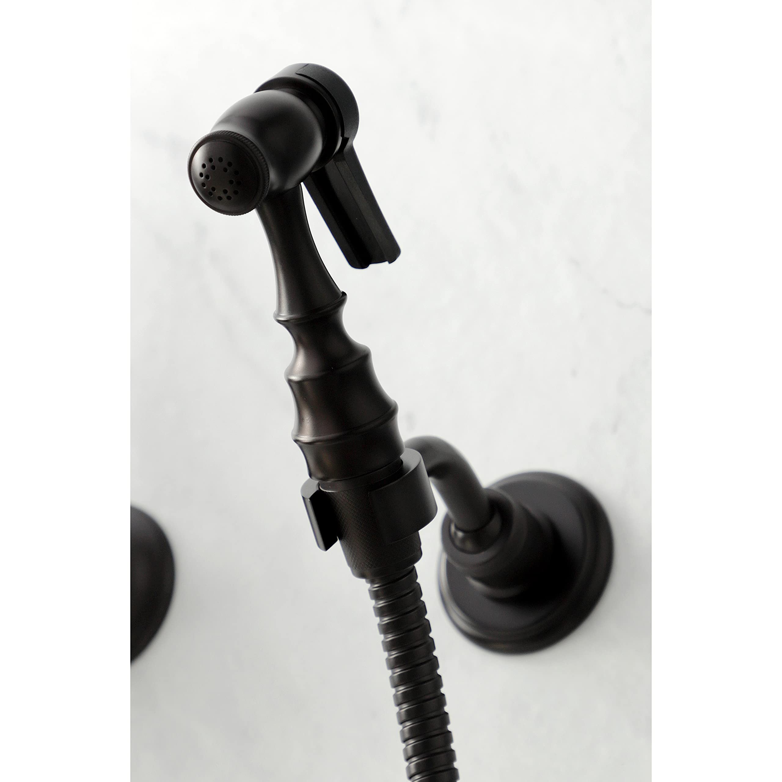 Kingston Brass KS1265ALBS Heritage Bridge Kitchen Faucet, Oil Rubbed Bronze