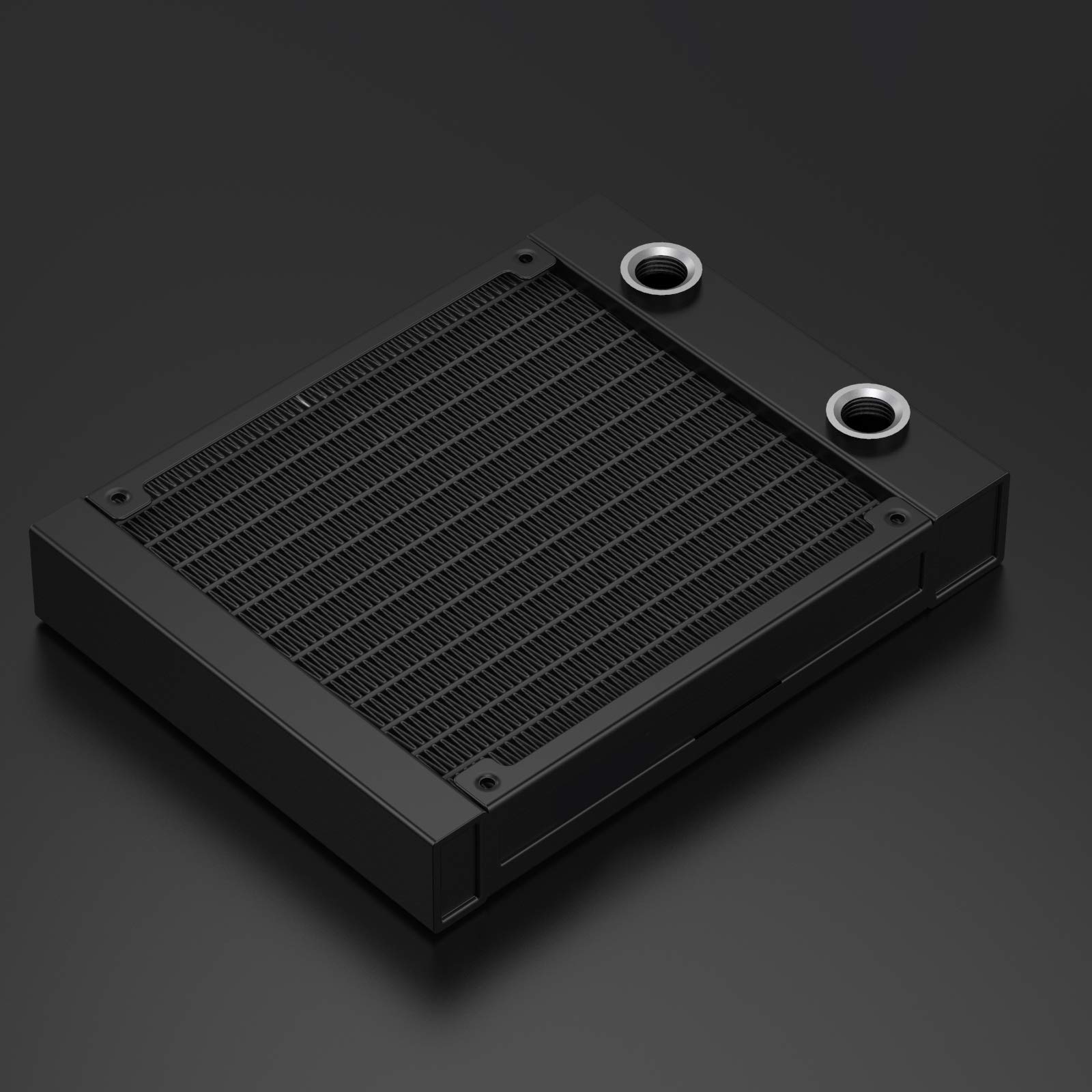 CLYXGS Water Cooling Radiator, 12 Pipe G1/4 Thread Heat Row Radiator 12 Pipe Aluminum Heat Exchanger Radiator for PC CPU Computer Water Cool System 120mm Black