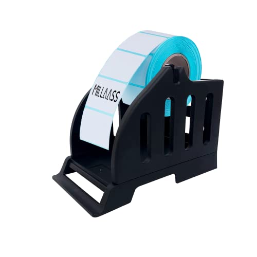 Millaass Thermal Label Holder, for Rolls and Fan-Fold Labels, Plastic, Work with Desktop Label Printer for Office and Home, Label Stand, Sticker roll Holder