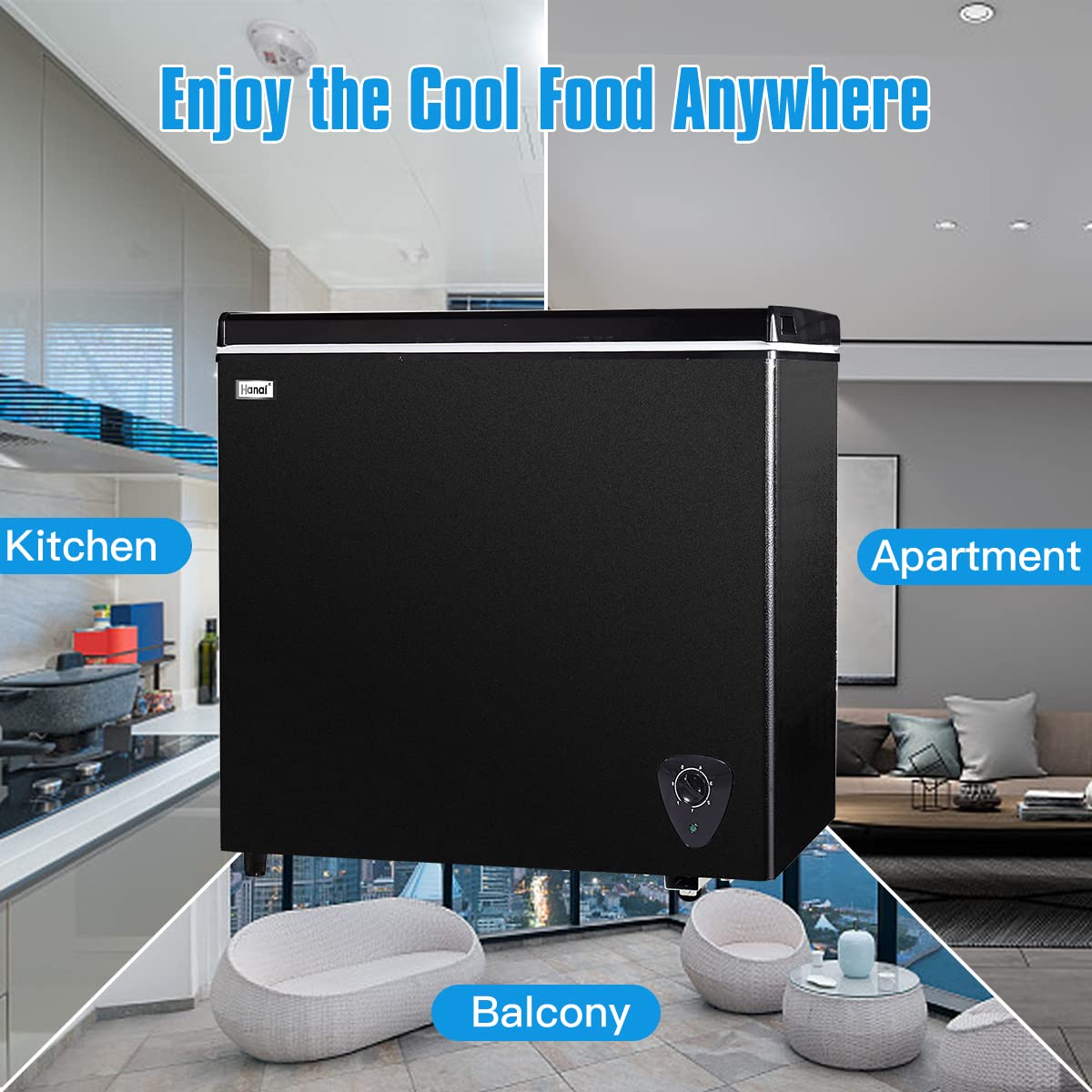 Deep Freezer 7.0 Cu Ft Chest Freezer With Adjustable Thermostat And Removable Storage Basket Small Freezer For Home Kitchen Office Bar WANAI