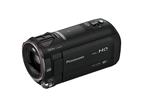 Panasonic Full HD Video Camera Camcorder HC-V770, 20X Optical Zoom, 1/2.3-Inch BSI Sensor, HDR Capture, Wi-Fi Smartphone Multi Scene Video Recording (Black)