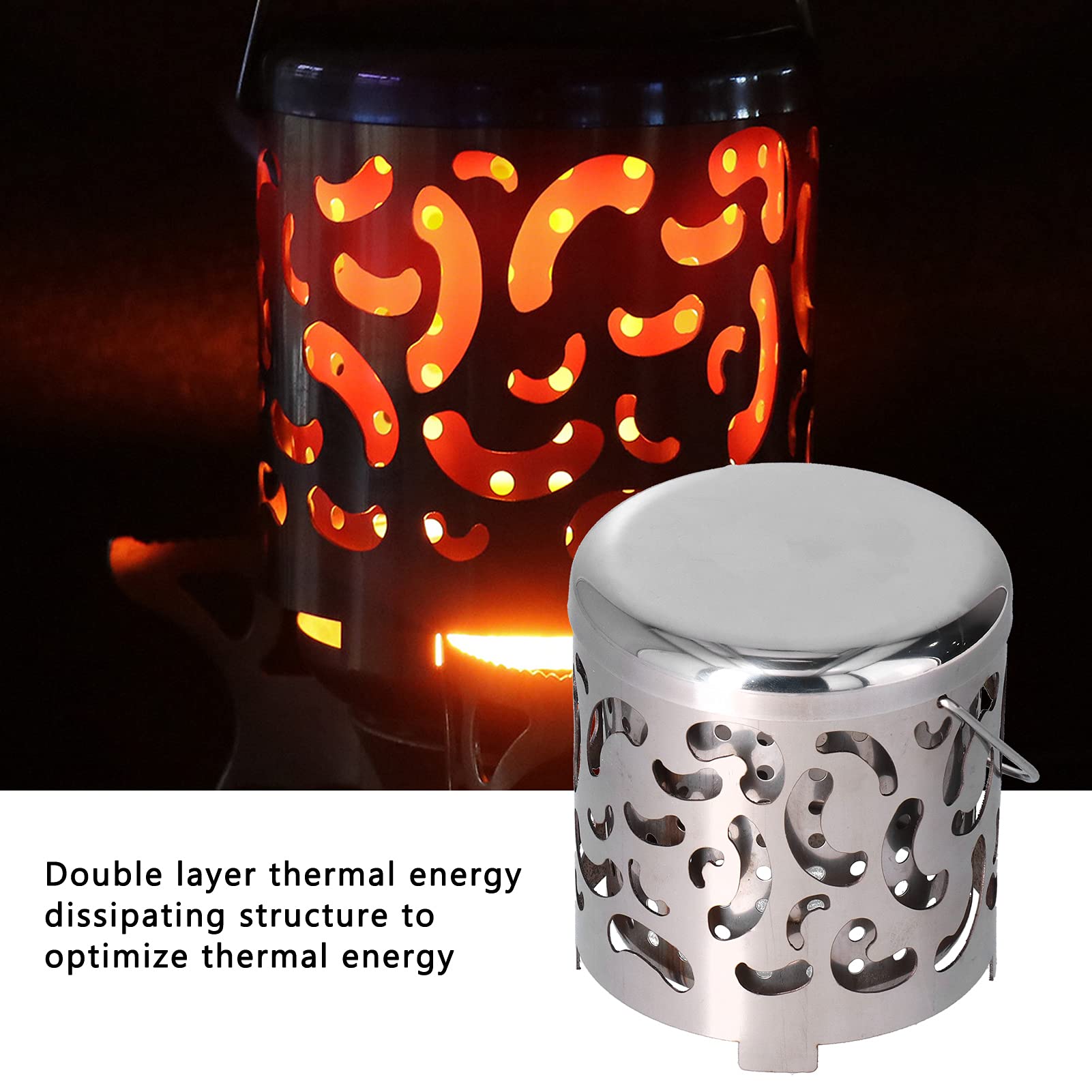 Camping Heater, High Temperature Resistant Camping Heating Cover Portable Camping Heater Stove Mini Size for Hiking for Picnic for Outdoor