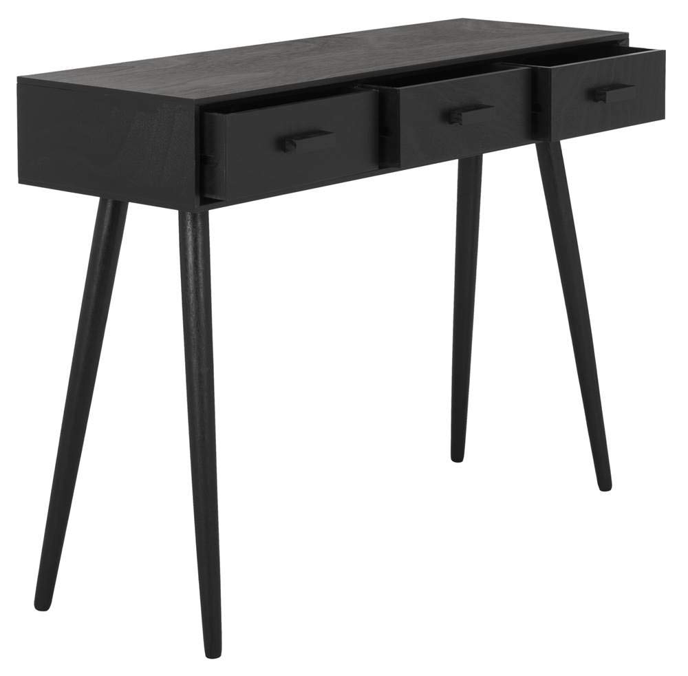 Safavieh Home Albus Mid-Century Modern Black 3-drawer Console Table