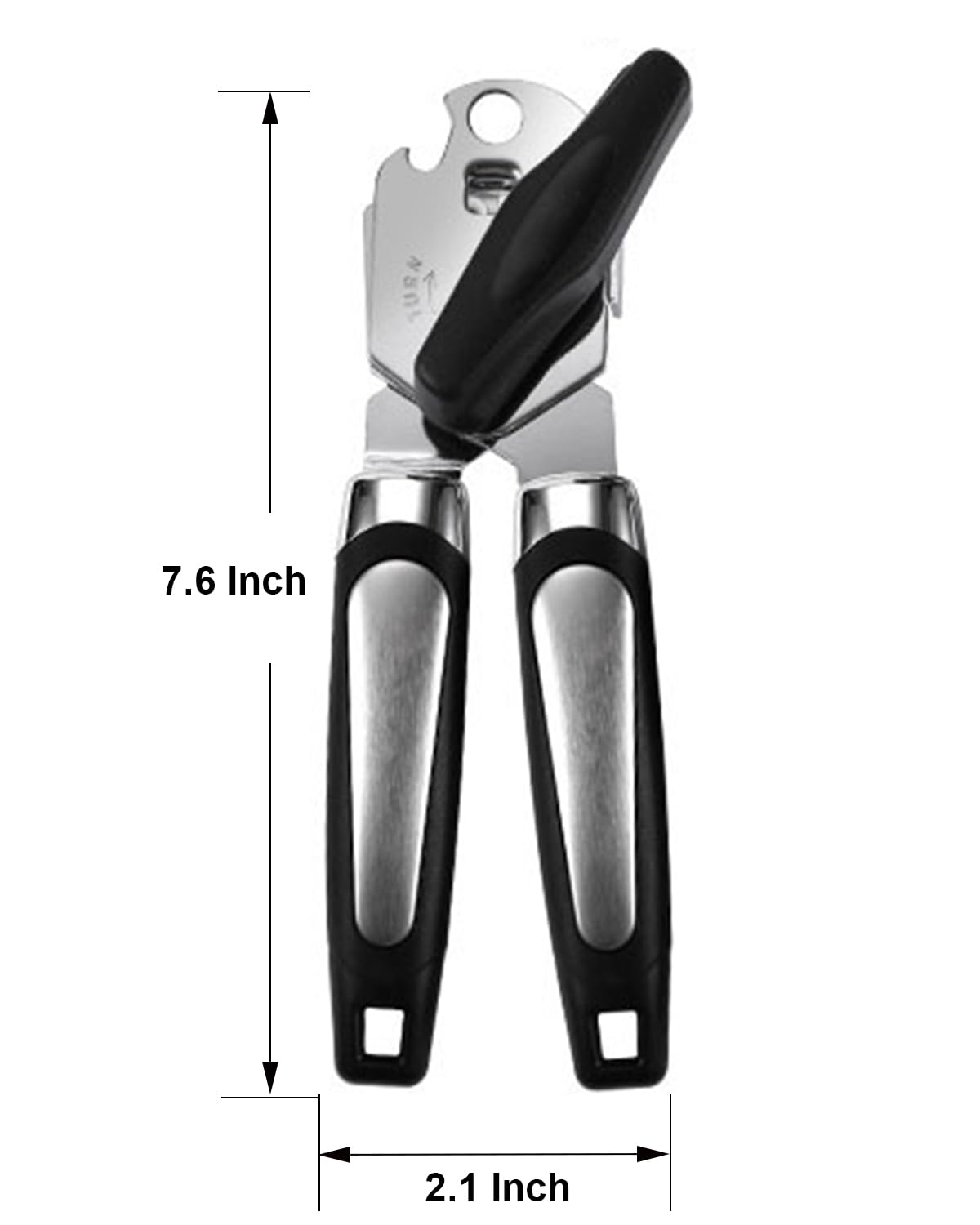 Can Opener Manual for Kitchen - Heavy Duty Stainless Steel Hand Held Can Openers Smooth Edge with Multifunctional Bottle Opener