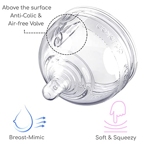 Inttero 9oz Formula Making Mixing Pop Dispenser Baby Bottles Anti-Colic - 2 Pack/Medium Flow (Cute Blue) β Everyday Baby Essentials β Yummy Ready
