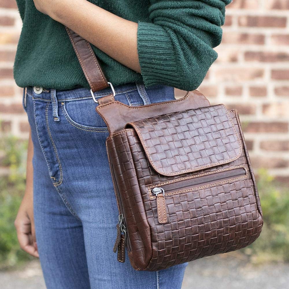 Voyager Woven Slim Crossbody Bag #WF831 (Black)