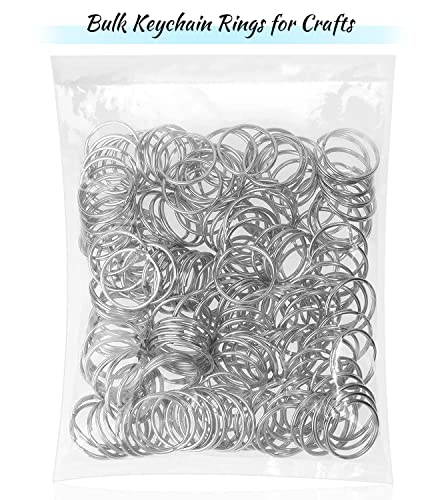 Paxcoo 100 Pack Keyrings, Split Key Rings Bulk for Keychain and Crafts (1 Inch)