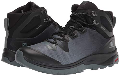 Salomon VAYA MID Gore-TEX Hiking Boots for Women, Stormy Weather/Black/Trooper, 5