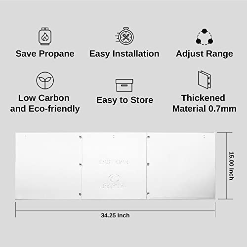 EAST OAK Patio Heater Reflector Shield, Propane Patio Heaters Focusing Reflector for Extra Heat Reflecting Power, Enegy Saving, Heating Reflector for Directional Heating, 0.7mm Thickened Aluminum