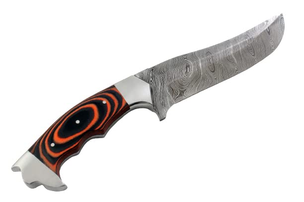 Custom handmade Damascus steel fixed blade hunting knife .PPI-14