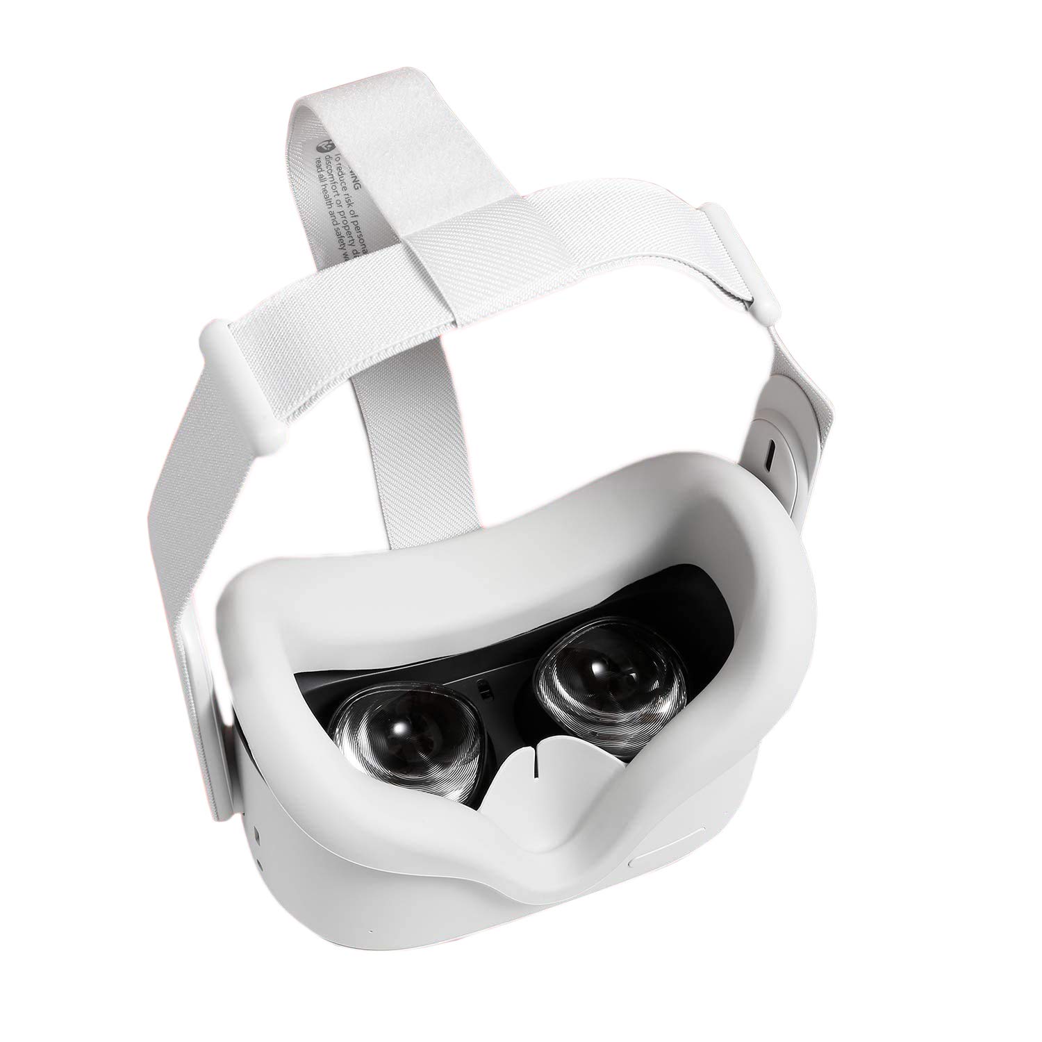 VR Face Silicone Cover Mask Combo with Protective Lens Cover for Quest 2 Headset Face Pad Cushion Accessories Set Sweatproof Lightproof by X-super Home (White, Quest 2)