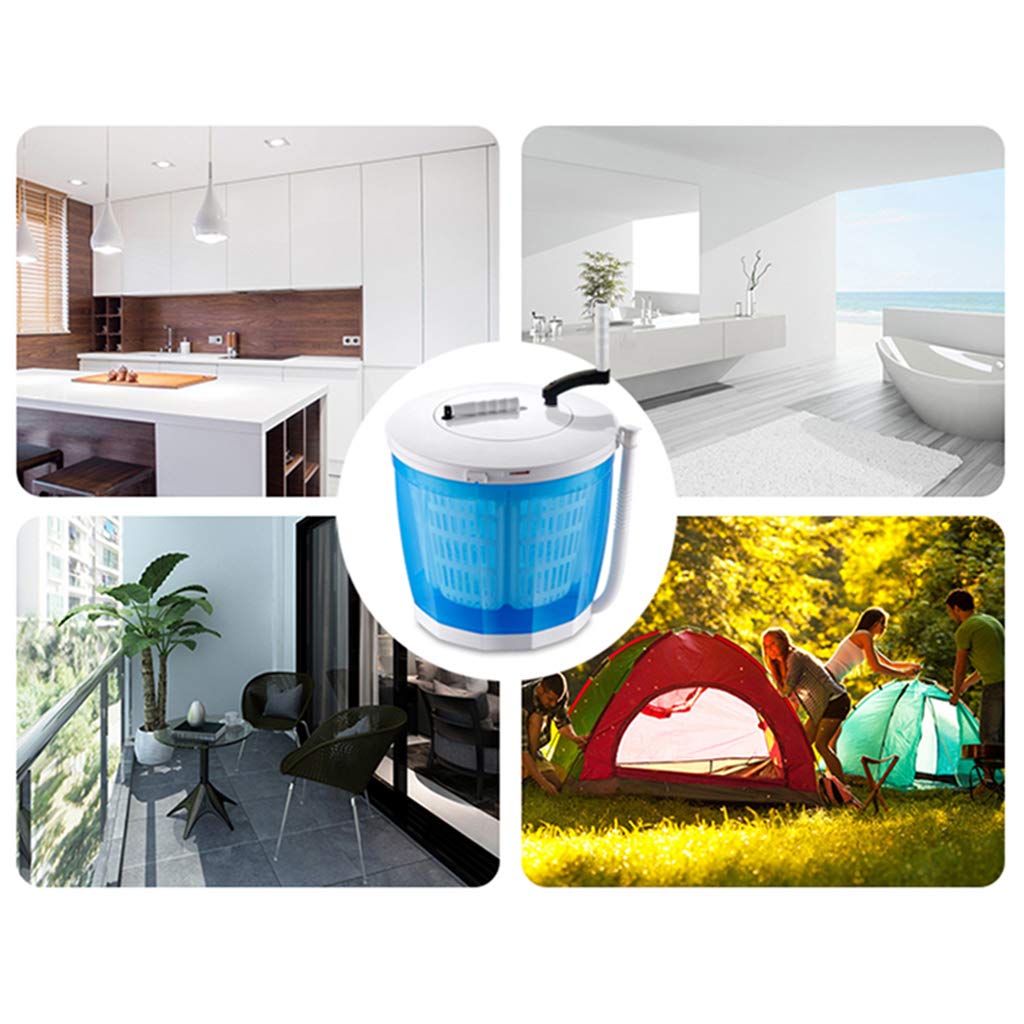 LPGY Portable Hand Cranked Manual Clothes Non-Electric Washing Machine and Spin Dryer, Counter Top Washer,Clean, Rinse & Spin, Apartments, or Student Dorm Room,Blue