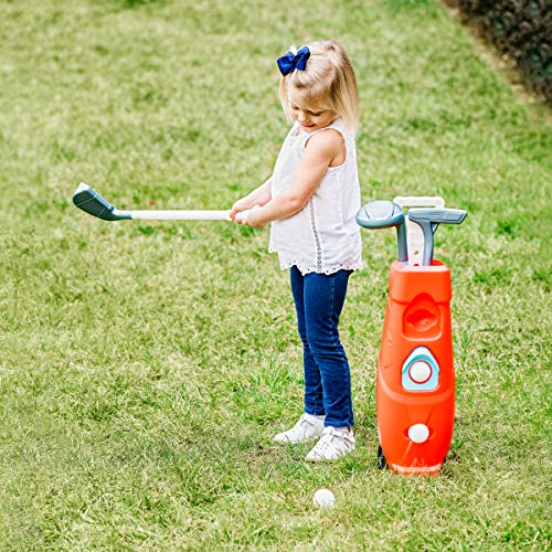 Sunny Days Entertainment Toddler Golf Set β Complete Golf Toy Playset for Kids | 3 Junior Golf Clubs + 3 Balls + 2 Practice Holes + 1 Golf Cart with Wheels