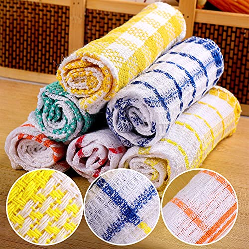 Patelai 12 Pieces Kitchen Dish Cloths for Washing Cleaning Absorbent Dish Rags Drying Dish Towels for Scrubbing Wipe Glass Home and Household Supplies, 3 Styles