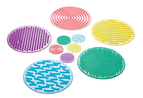 TickiT Silishapes Sensory Circles - Tactile Pads for Calming Sensory Play - Set of 10 - Assists Autistic Toddlers & Children