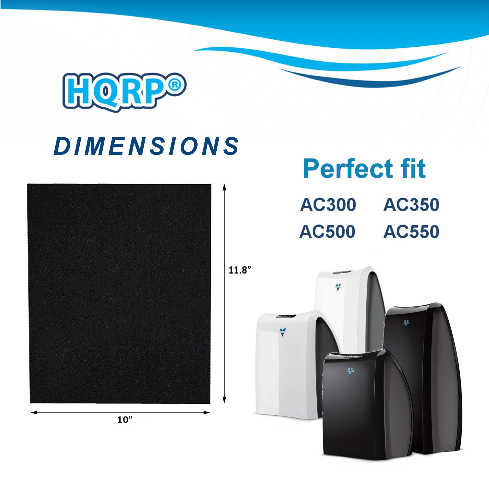 HQRP 2-Pack Activated Carbon Filter Compatible with Vornado MD1-0023 Replacement fits AC300, AC350, AC500, AC550 models