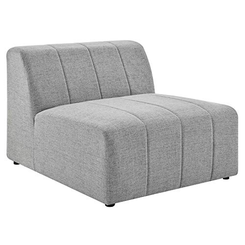 Modway Bartlett Channel Tufted Upholstered Sectional Sofa, 5-Piece L-Shape, Light Gray
