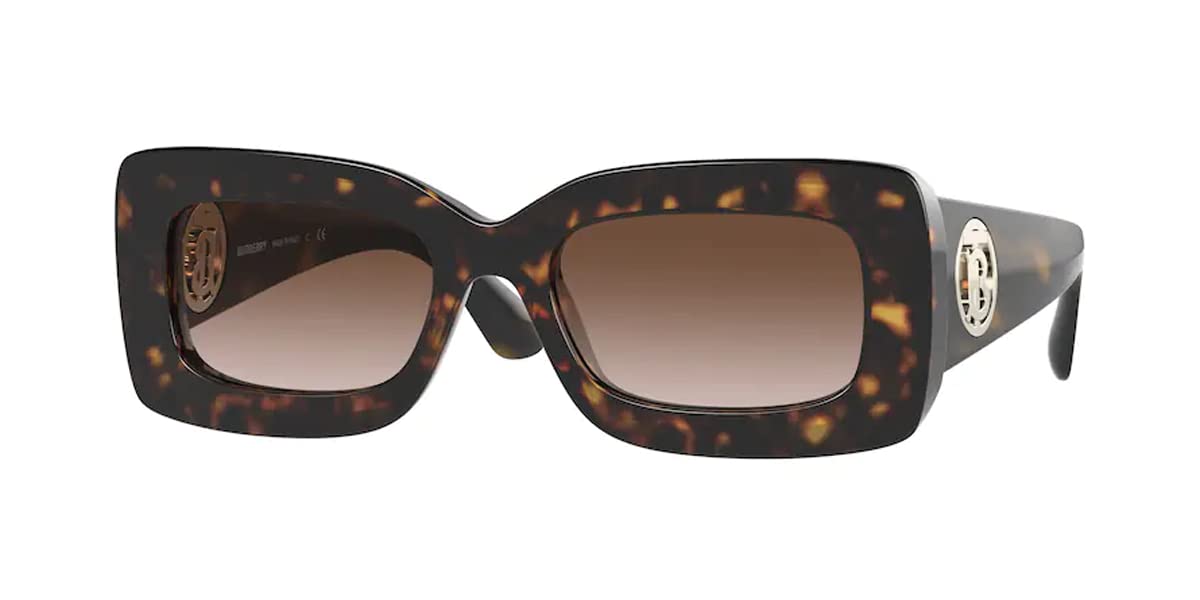 BURBERRY Astrid BE4343 39398G 52MM Brown Horn/Beige/Grey Gradient Rectangular Sunglasses For Women + BUNDLE With Designer iWear Eyewear Kit