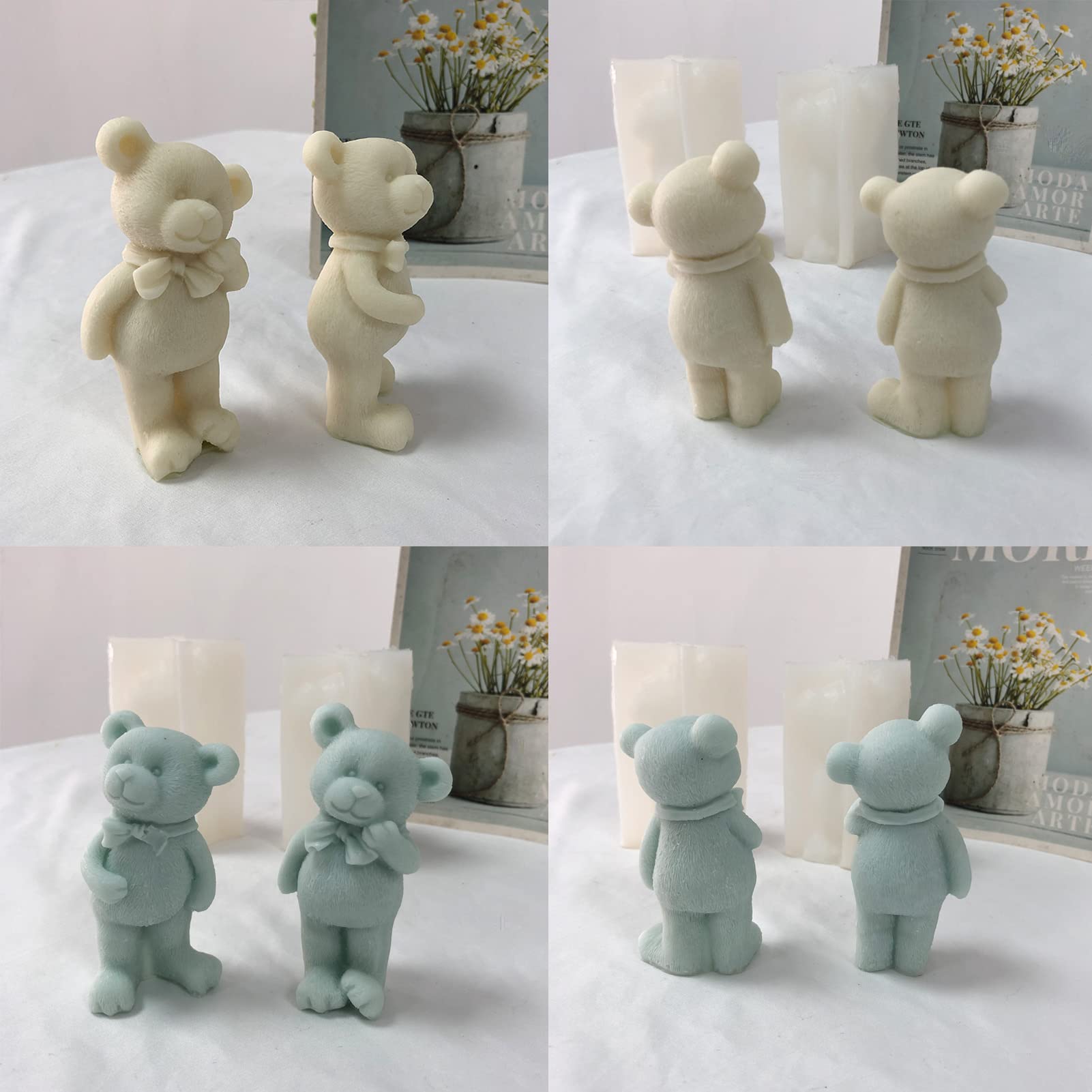 Candle Molds,Resin Molds 3D Silicone Mold for Candle Making Molds Candle Making Kits Moulds for Soaps Wax Clay Plaster Silicone Candles Resin Mould for Art Crafts and Festival Decoration (Color : Bea