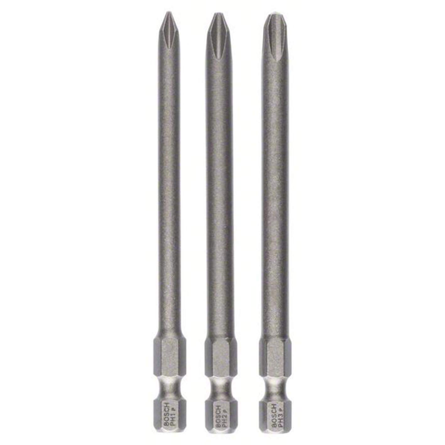 Bosch 2607001757 Phillips Head Bit Set PH1-3 XH 3.5In 3 Pcs