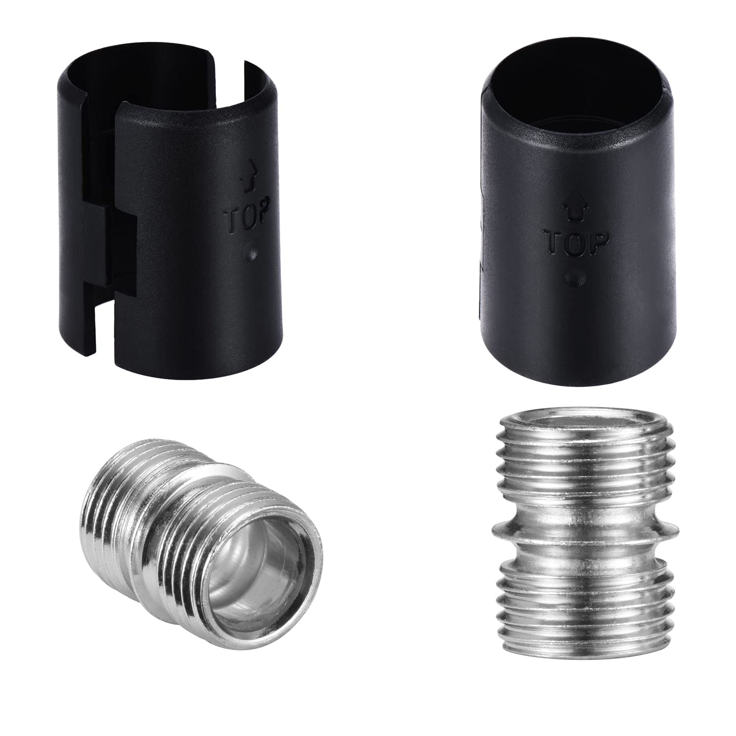 Canomo 48 Packs Wire Shelving Shelf Lock Clips and 4 Packs Pole Connectors for 1 inch (0.047"/1.2mm Thick) Wire Shelve Shelving Unit Metal Rack