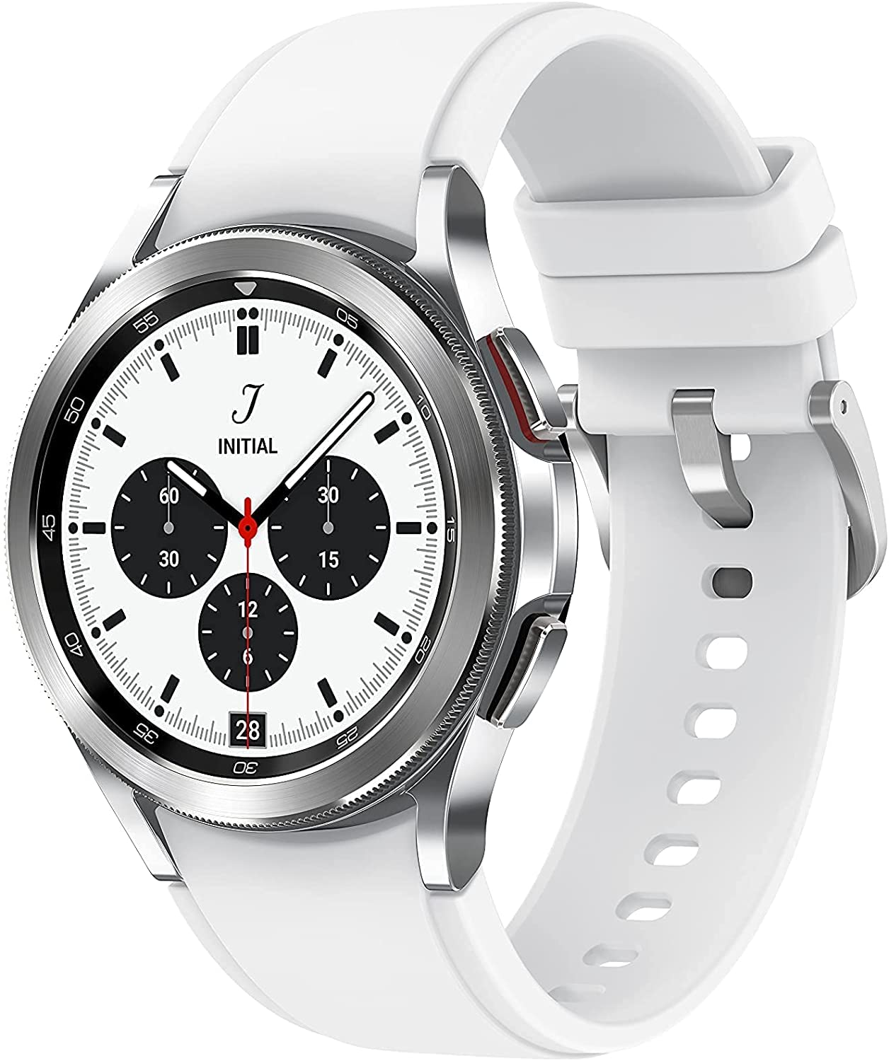 Samsung Galaxy Watch 4 Classic 42mm Smartwatch with ECG Monitor Tracker for Health Fitness Running Sleep Cycles GPS Fall Detection Bluetooth US Version, Silver (Renewed)
