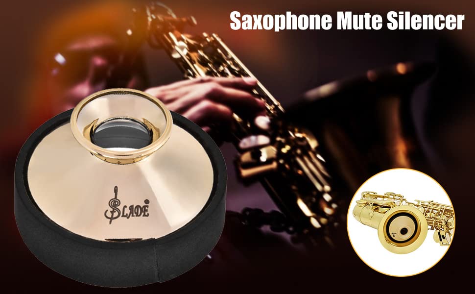 Sax Mute Lightweight Dampener Mute Saxophone Practice Noise Remove Music Instrument Part for Saxophone(Gold)