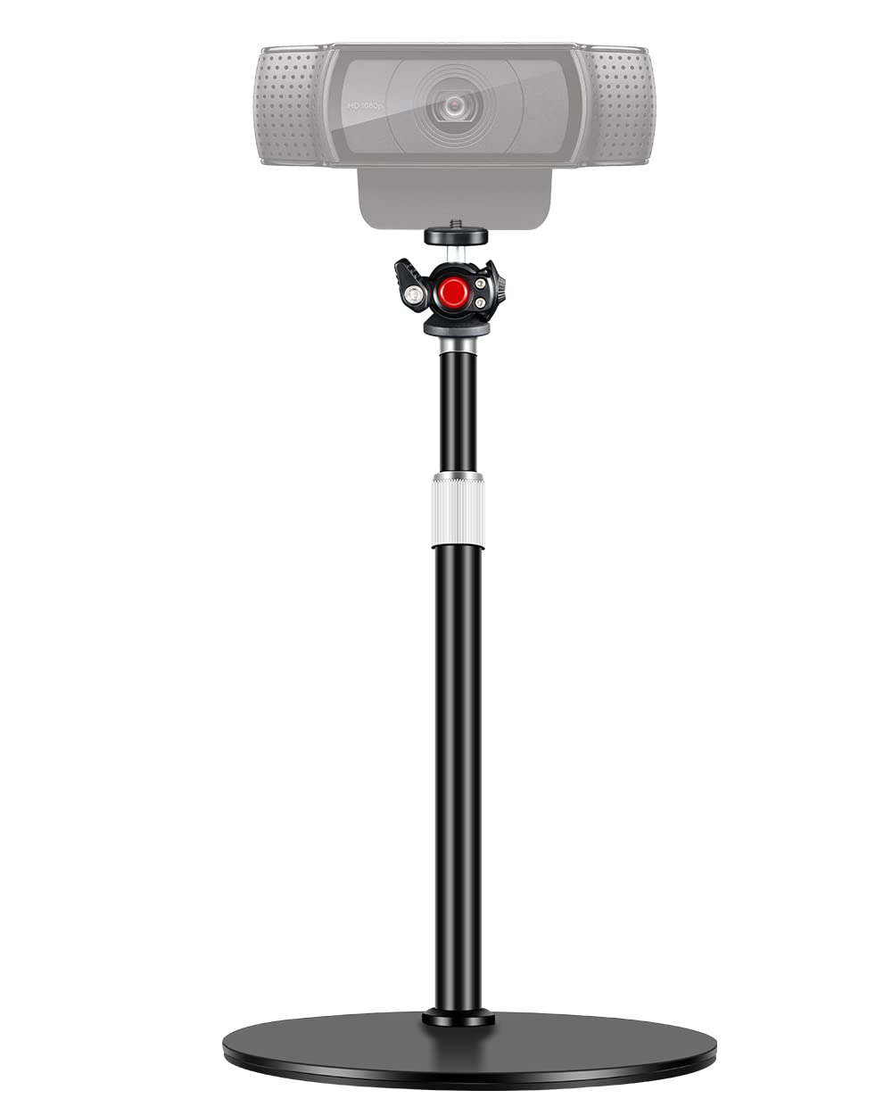 Etour Webcam Desk Mount Stand with 360° Ballhead, Heavy Base Height Adjustable Compatible with Logitech Webcam C920 C922 Brio 4K, and Other Webcam with 1/4" Thread for Live Streaming/Video Calling