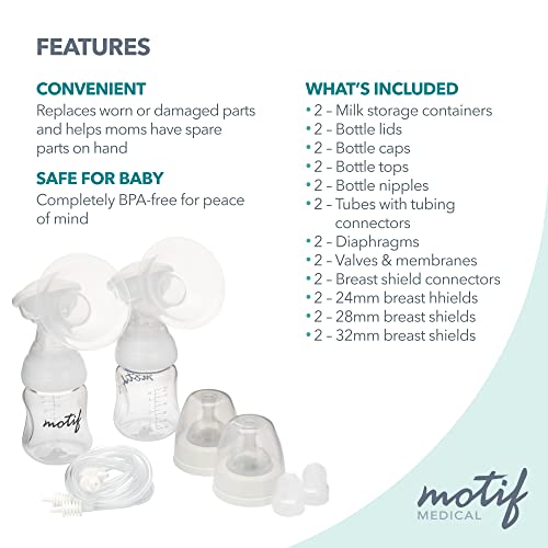Motif Medical, Twist Resupply Kit, Replacement Parts for Twist Breast Pump, Maternity, Breast Pumping Accessories