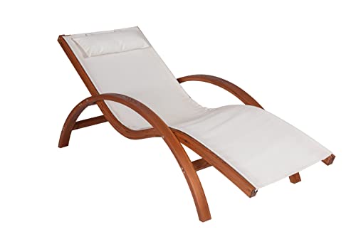 Island Umbrella NU6901 Island Retreat Bentwood Breeze Luxury Lounger with Wood Frame, Champagne