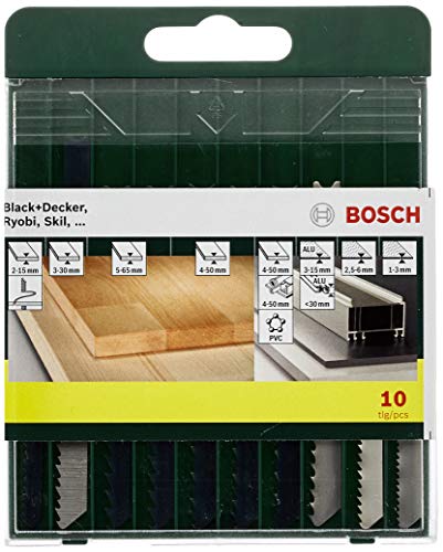 Bosch 2607019460 Jigsaw Blade Set For Wood/Metal with U-Shank 10 Pcs