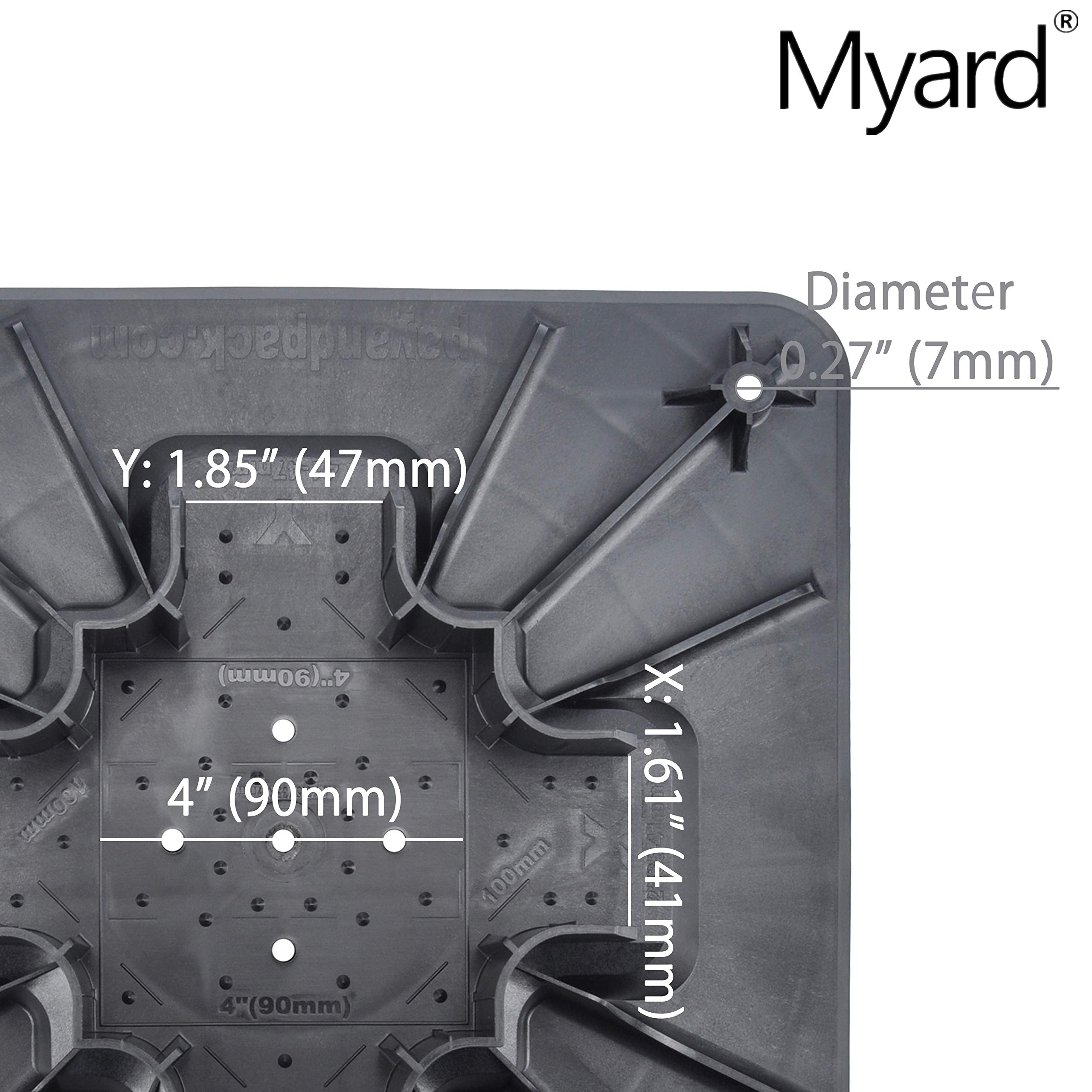 PNP153544 Myard Deck Foundation Block for Wood Composite Floor Frame Pier Shed Base Footing Post Beam Support (Qty 2, Black)