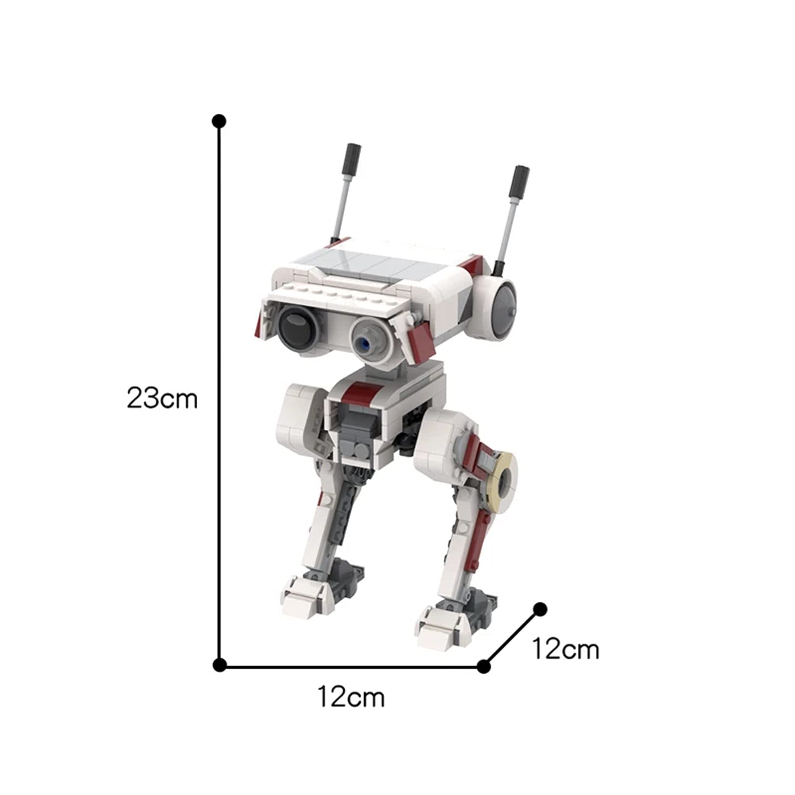 WANZPITS Buildmoc MOC-33499 Fallen Order BD-1 Robot Building Block War Building Block Model Home Office Decoration Puzzle Game Toy Best Gift,White