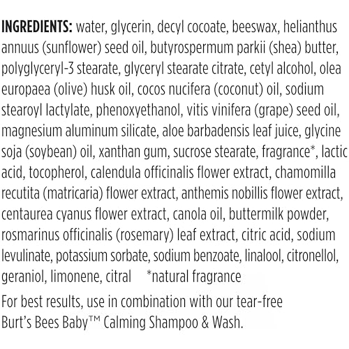 Burt's Bees Baby Nourishing Lotion with Lavender, Calming Baby Lotion, Pediatrician Tested, 99.0% Natural Origin, 12 Ounces