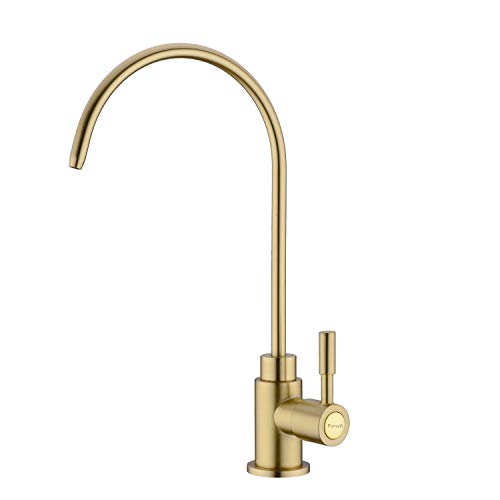 Fonveth Drinking Water Faucet, Upgrade Brushed Gold Single Handle Solid Brass Kitchen Bar Sink Drinking Water Faucet, Water Filtration Faucet
