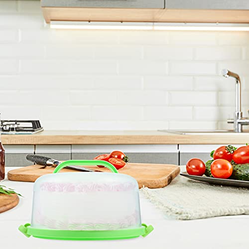 Hemoton Mini Cake Box Green Clear Cake Dome Boxes Cake Containers Carriers Cake Boards Individual Plastic Cake Pastries Muffin Cups Case Holder Containers for Dessert Cupcake 10 Inches Cake Keeper