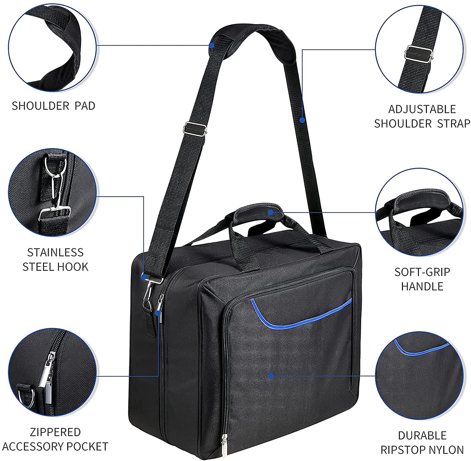 CONNYAM Case for PS5, Console Carrying Case Customized Storage Bag Compatible with Playstation 5 PS5 and PS5 Digital Edition Console, PS5 Controller, Gaming Headset, PS5 Games, and Other Accessories
