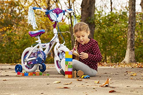 Huffy Frozen 2 Kid Bike, Training Wheels, Streamers & Basket Included, 12 inch