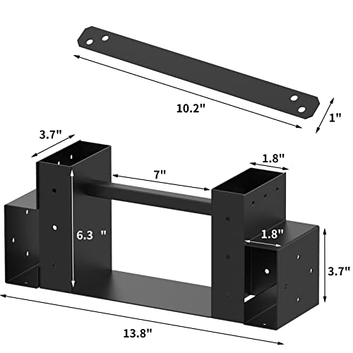 Foozet Firewood Rack Outdoor with Wood Screws Log Rack Heavy Duty Steel Adjustable to Any Length Station Firewood Bracket Kit Black Medium