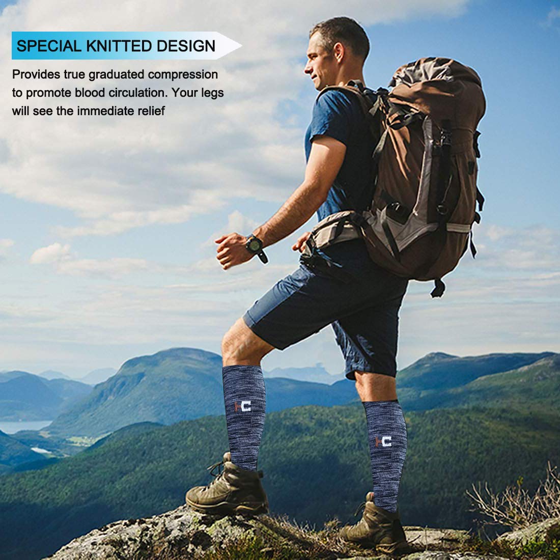 Copper Compression Socks for Women & Men 6 Pairs 15-20 mmHg is Best For Graduated Athletic, Running, Travel, Flight, Nurses(Large/X-Large)